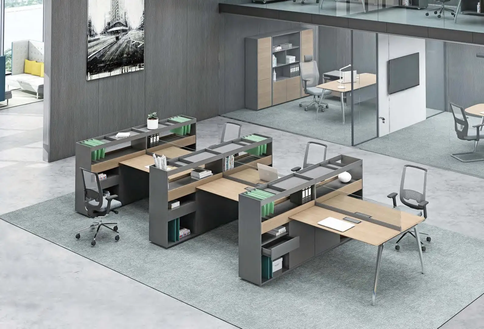 Modern European Design Office Furniture High End 4 Seat Office ...