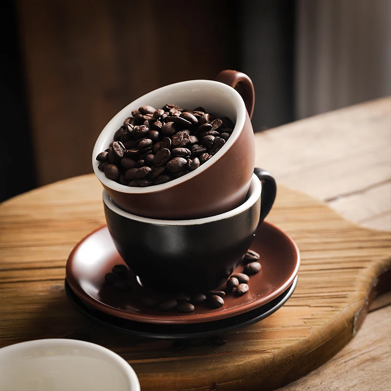 Italian Style Matte Teacup Handmade Pottery Cups Multi-Color Glazed ...