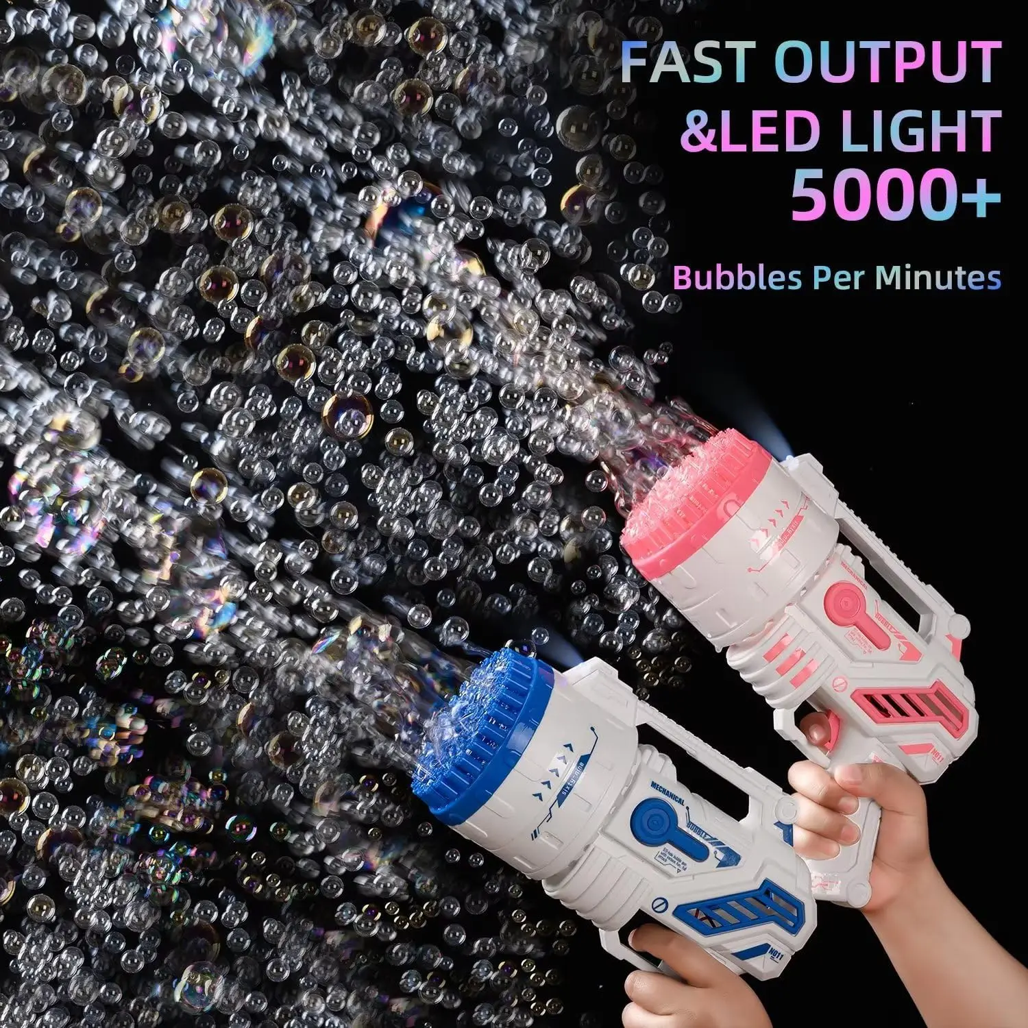 69 Holes Bubble Gun Bubble Blower Launcher Blaster Machine Bubble Toys ...