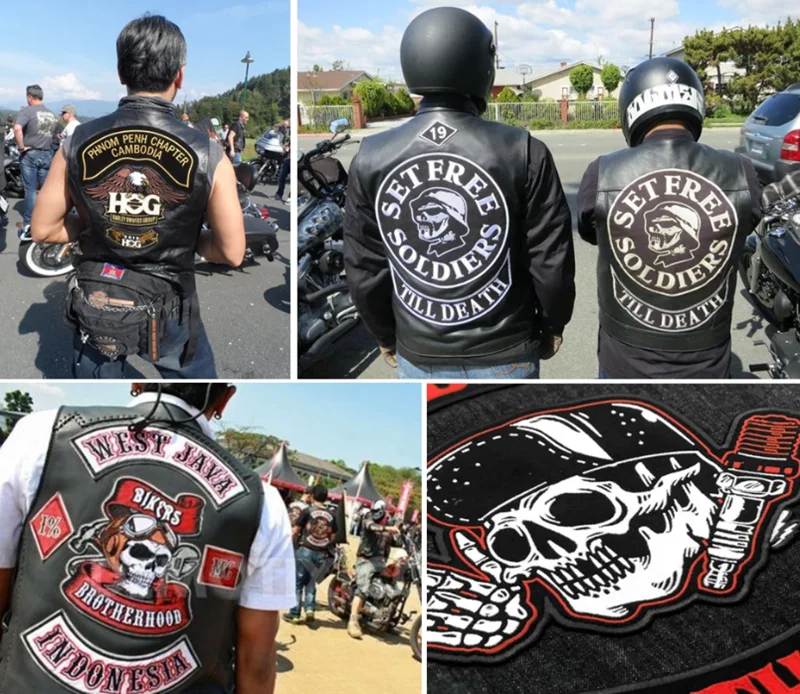 Custom Large Biker Motorcycle Club Iron On Embroidery Patch Embroidered ...