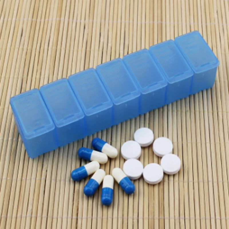 Customization Sliver 7 Compartments Pill Cases Medicine Container Pill ...