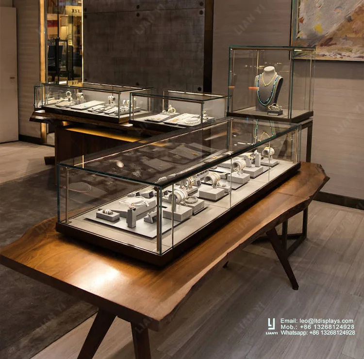 Factory Custom Beautiful Luxury Jewellery Table Cases Retail Store ...