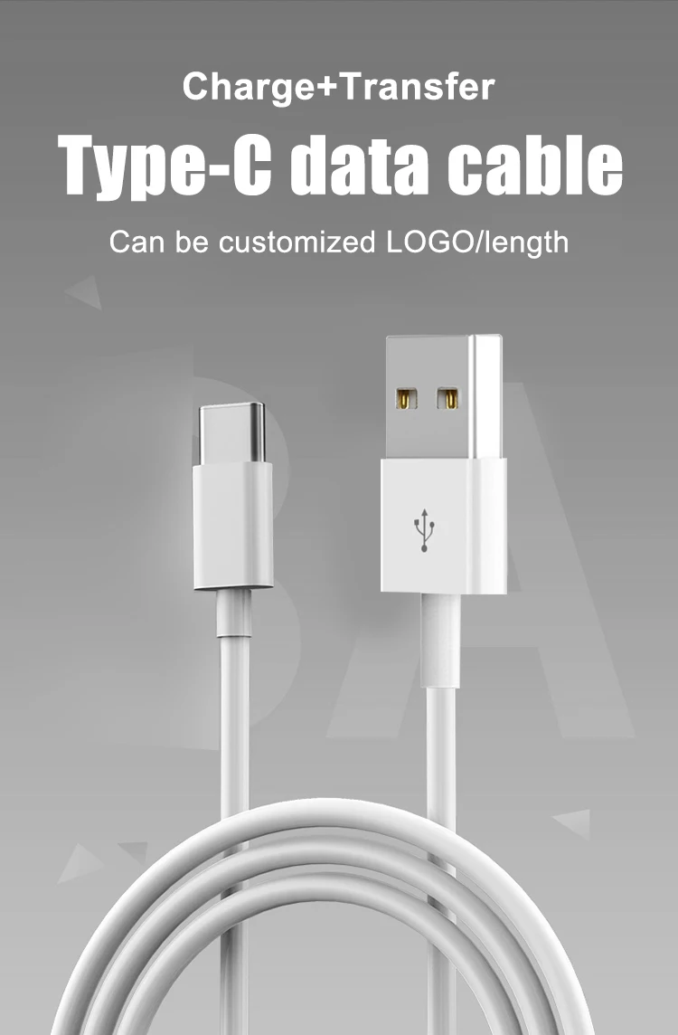Customize logo USB Type C Cable 1M 2M 3M Fast Charging Cable for ...