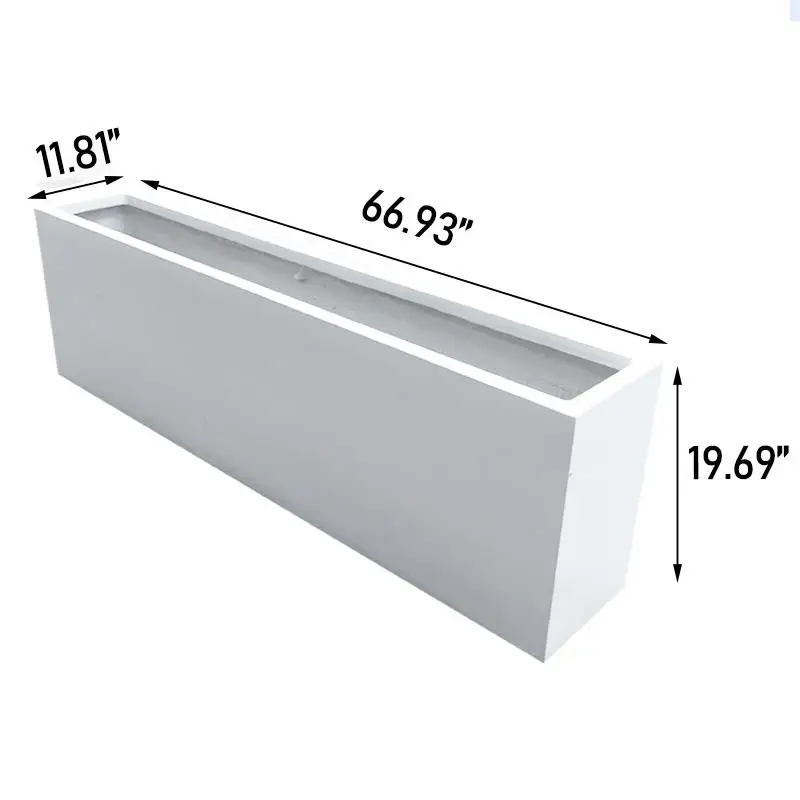 Factory Customization Large Rectangular Outdoor Fiberglass Flower ...