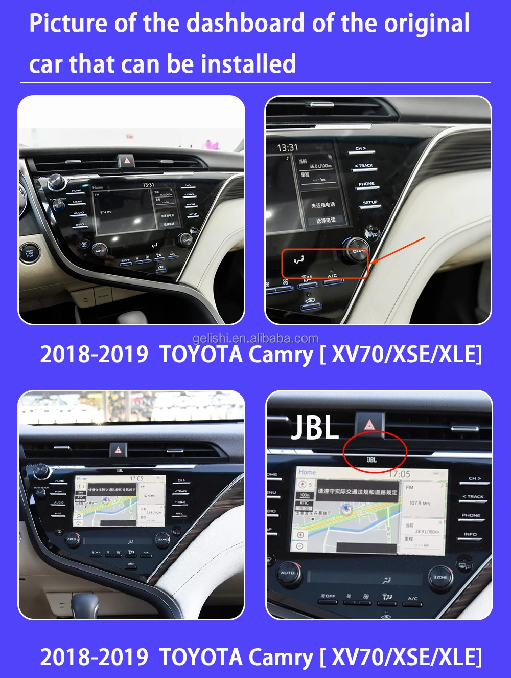 9" Android Car Stereo DVD Multimedia Player for Toyota Camry XV70 (2018 ...
