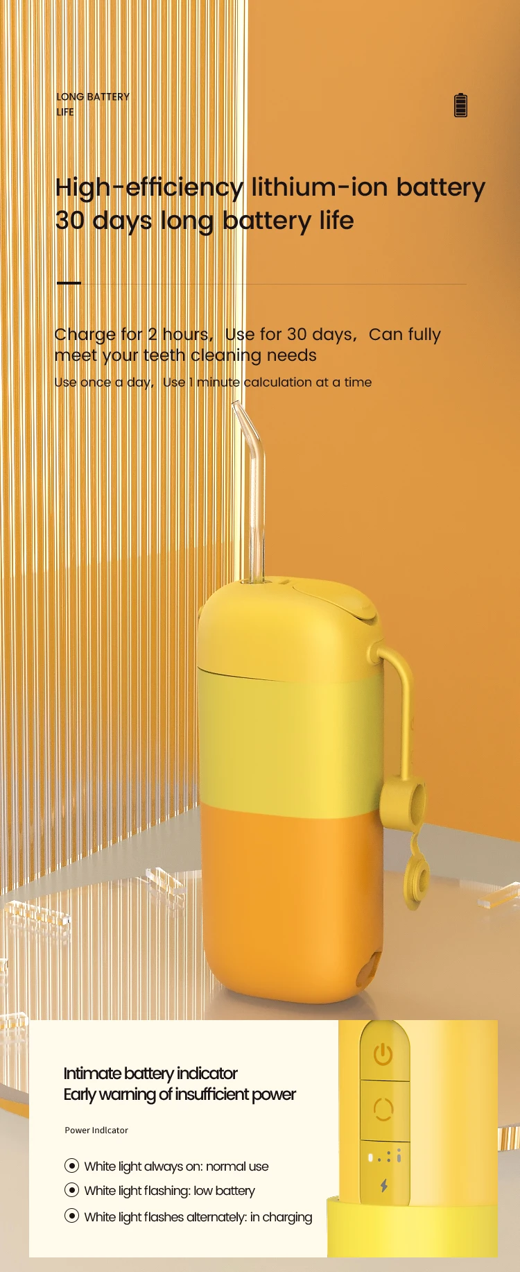 IPX7 Compact Effervescent Tablet - Best Cordless Oral Irrigator