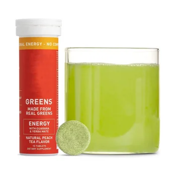 Daily Greens Energy Effervescent Tablets With Guarana & Yerba Mate ...