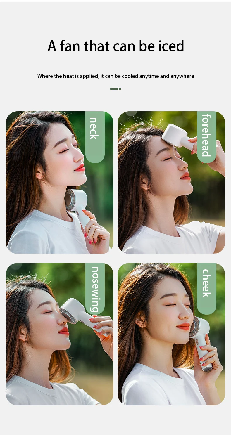 Handheld Small Fan With Base Refrigeration Mini Fan Semiconductor ...