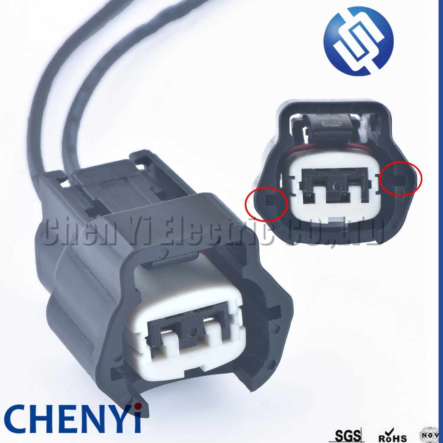 2 Pin female Automotive waterproof connector Coil fuel injector plug ...