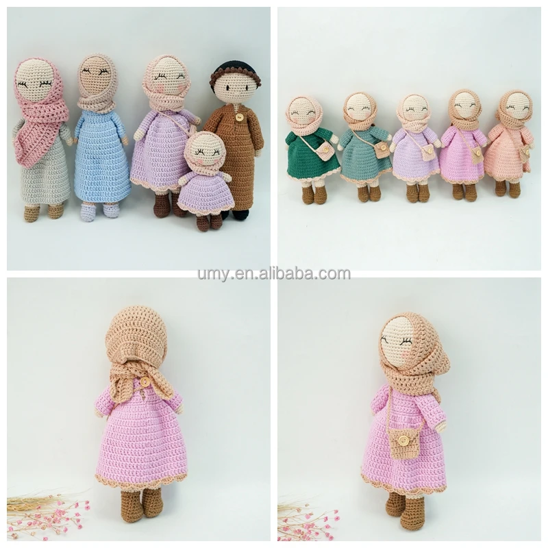 Baby Knitted Islamic Crochet Dolls - Hijab Amigurumi Toys for Kids ...