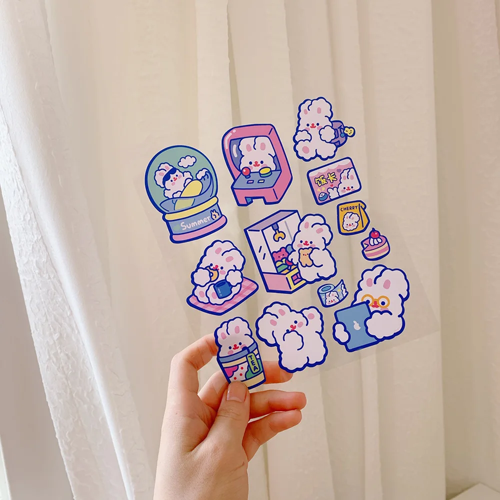Cute Cartoon Bunny Animal Cartoon Stickers Doodle Stickers And Paper ...