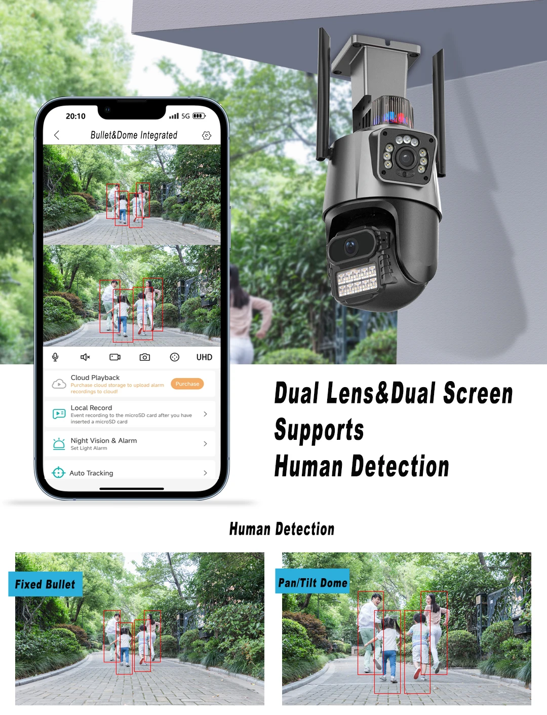 Icsee 2K Wireless Security CCTV IP PTZ Camera - 6MP Dual Lens