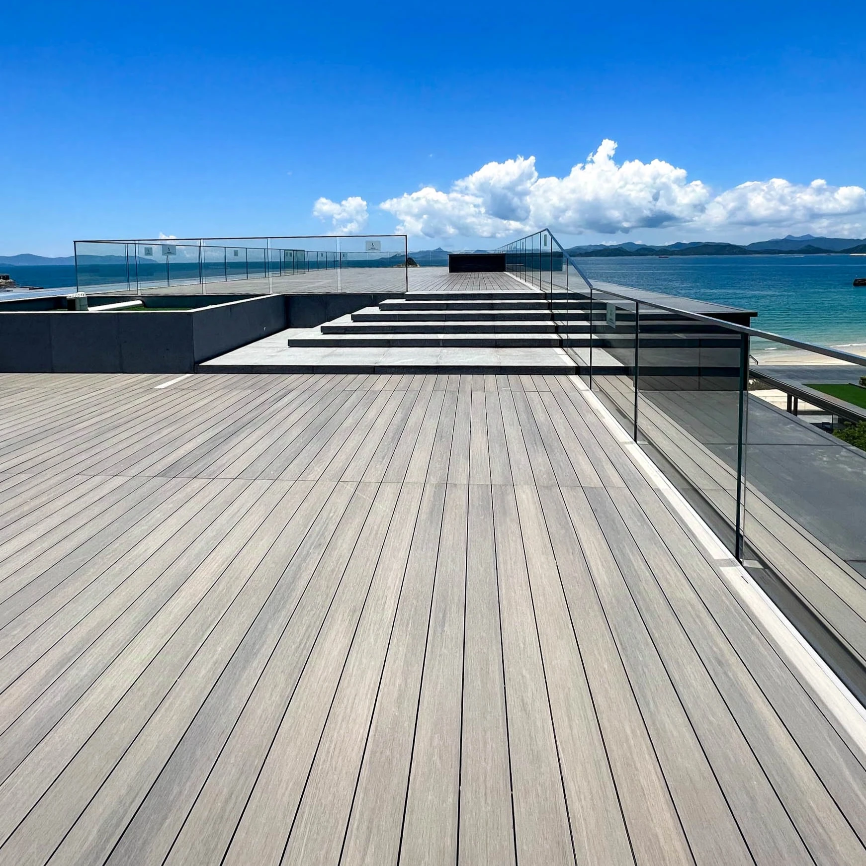 Modern Durable WPC Composite Deck Board Waterproof Brushed Wood Teak Material PVC Outdoor Deck ...