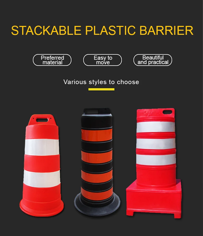 Plastic Mushroom Barrel Convenient Mobile Barricade Reflective ...