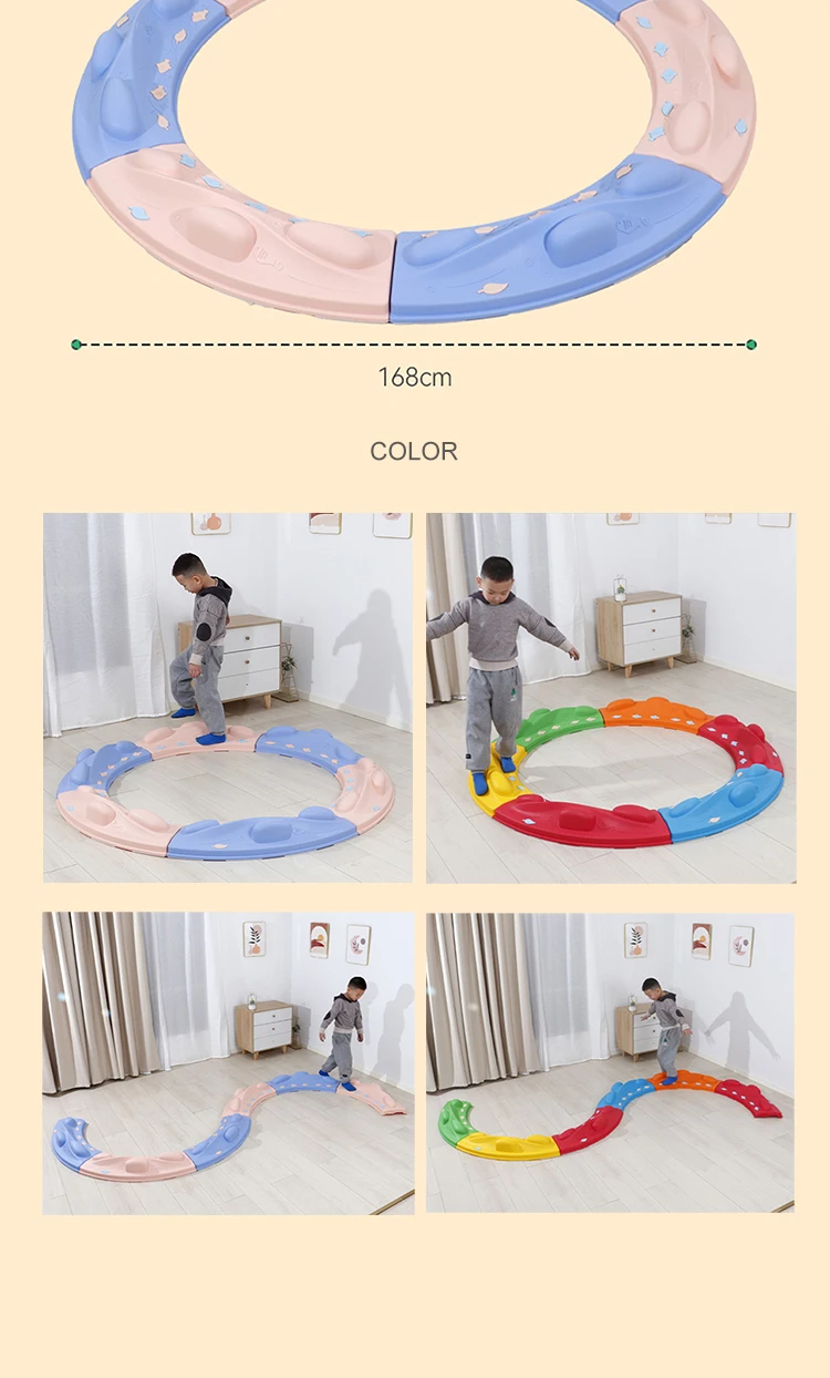 Plastic Rainbow Sensory Gymnastics Balance Beam for Kids