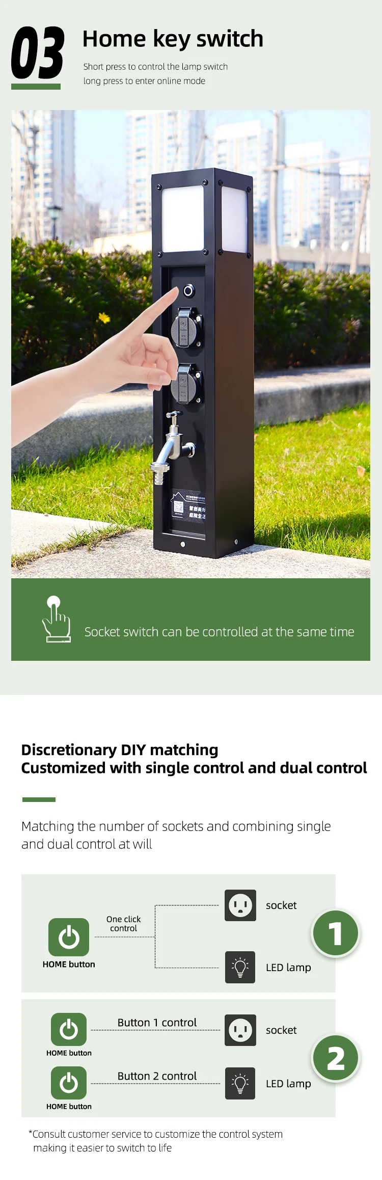 Stainless Steel Outdoor Garden Power Socket Post RV Campsite ...