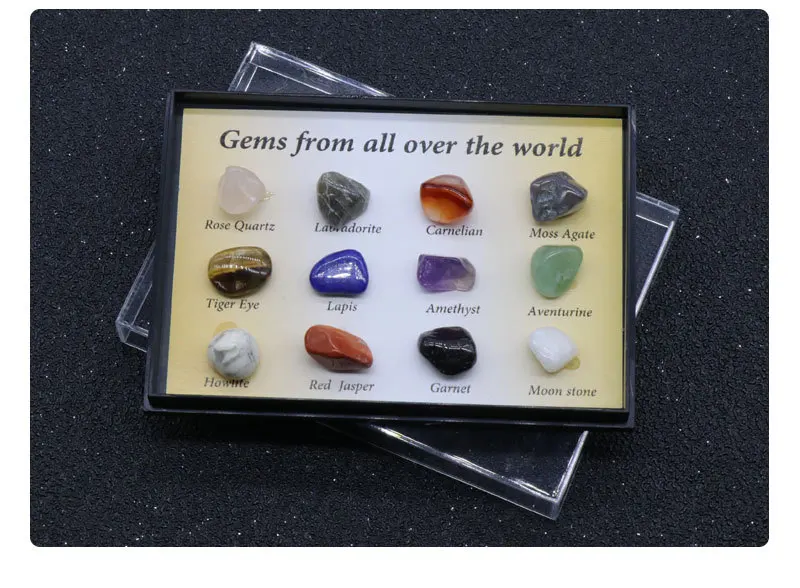 12/16pcs Set Natural Stone Crystal Quartz Agate Specimens