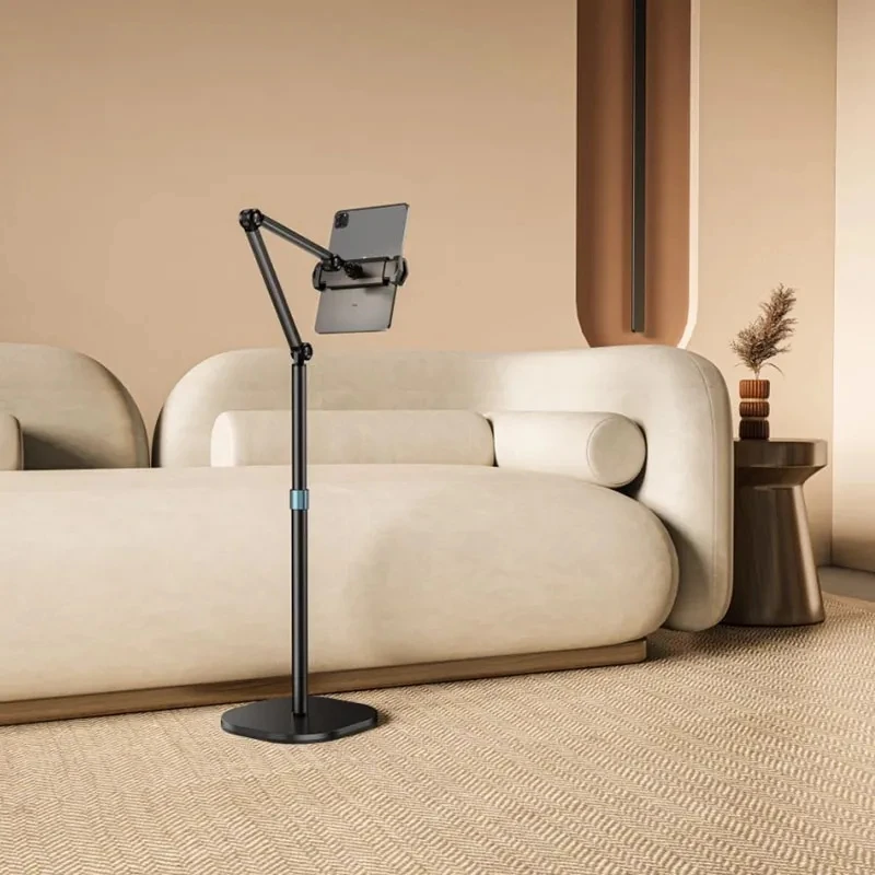 360 Rotatable Flexible Arms Floor Stand 135CM Phone Tablet Holder ...