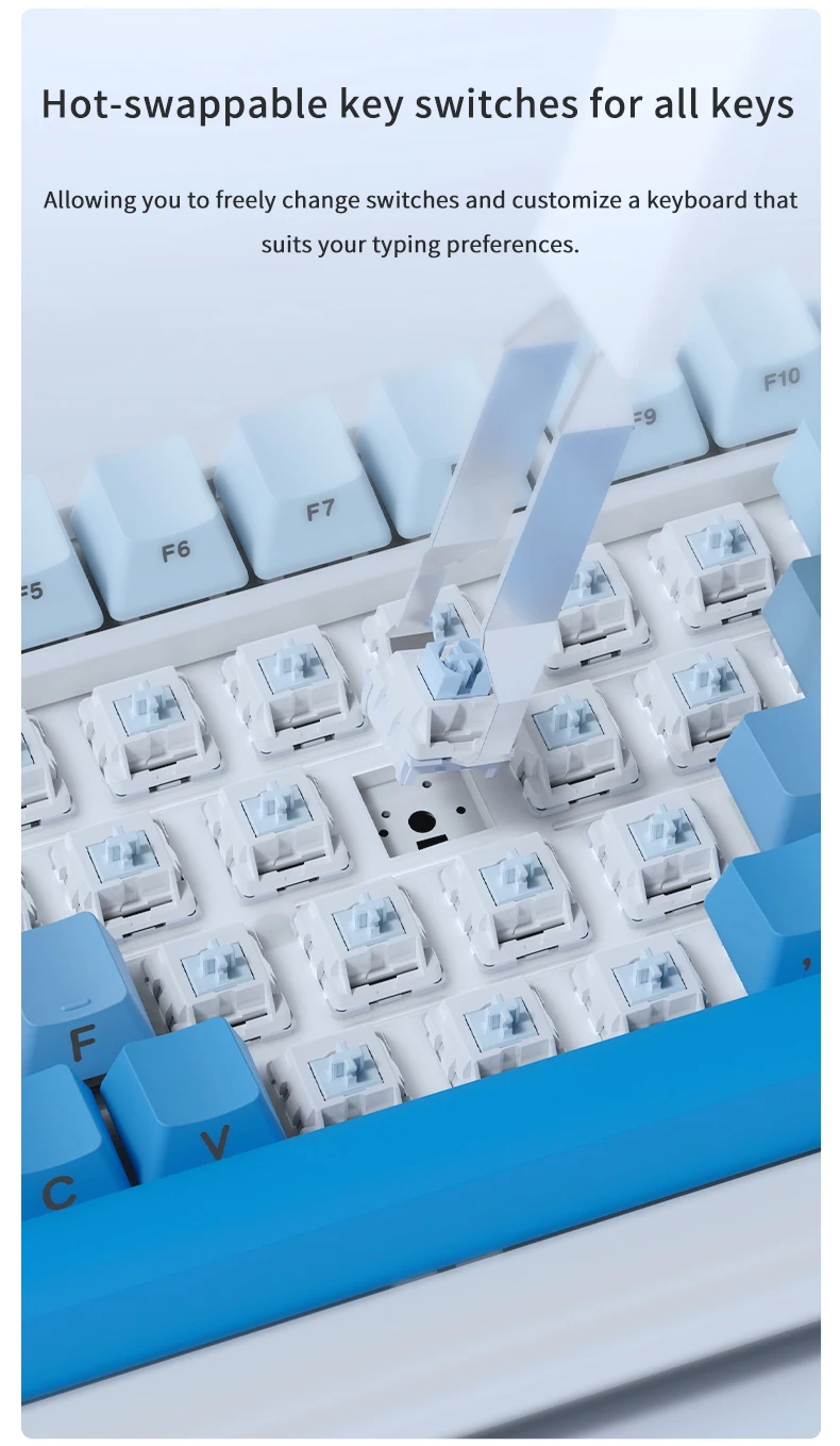 AJAZZ AK820 MAX RGB Wireless Wired Keyboard Tri-Mode BT 2.4G