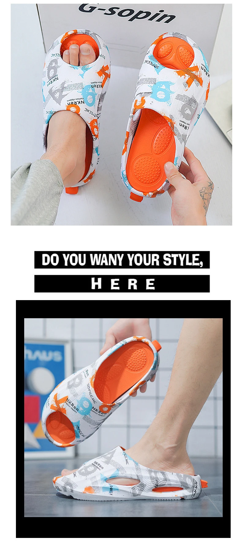 2023 New Custom Digital Sublimation Logo Slides Wholesale Leisure Thick ...