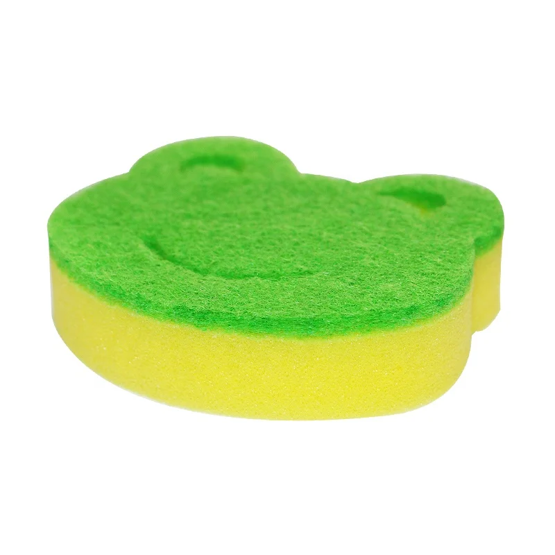 Cute Frog Composite Sponge Dishwashing Block Pot And Pan Kitchen Brush ...