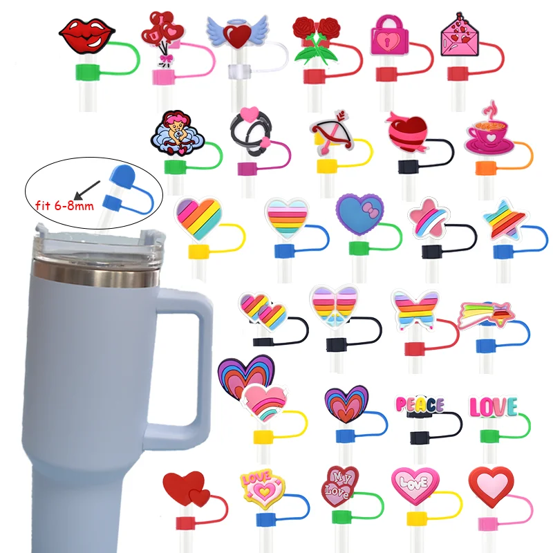 Drinking Glass Cup Valentine Straw Cover From China Valentine Day Straw ...