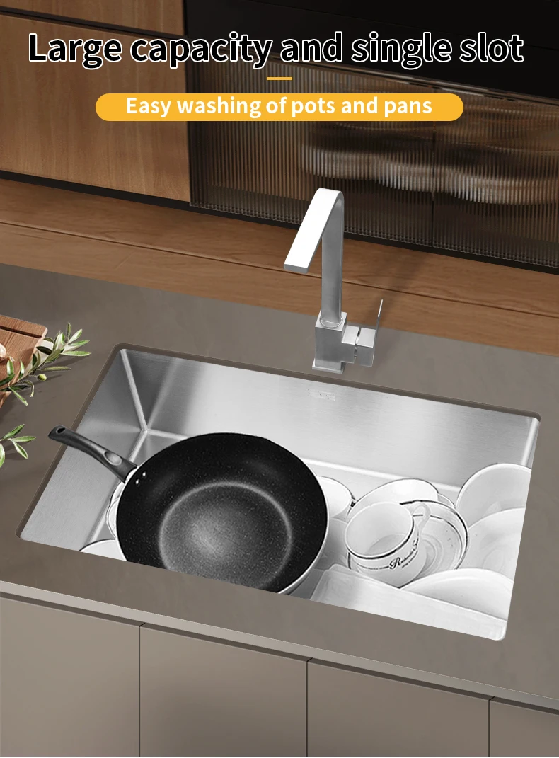 Sus304 Stainless Steel Washing Basin Wire Drawing Manual Sink Under The ...