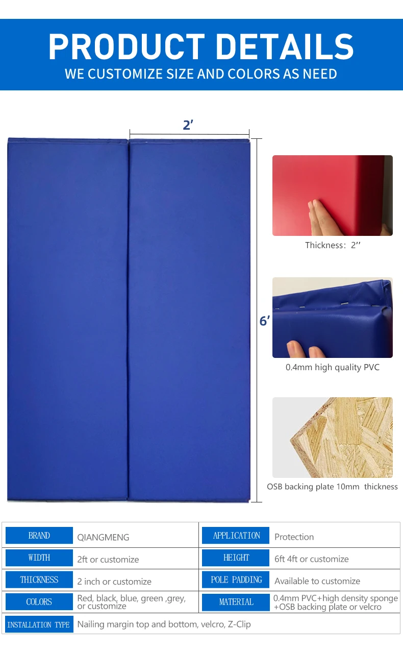 Indoor Vinyl Surface Playground Wall Pads - High Density Sponge Safety ...
