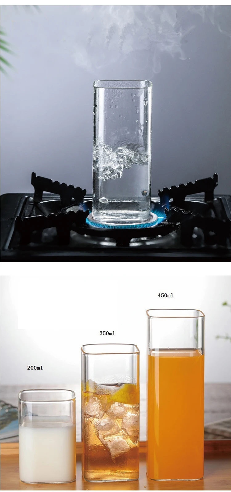 Square Glass Cups - Perfect for Water, Wine, & Cocktails