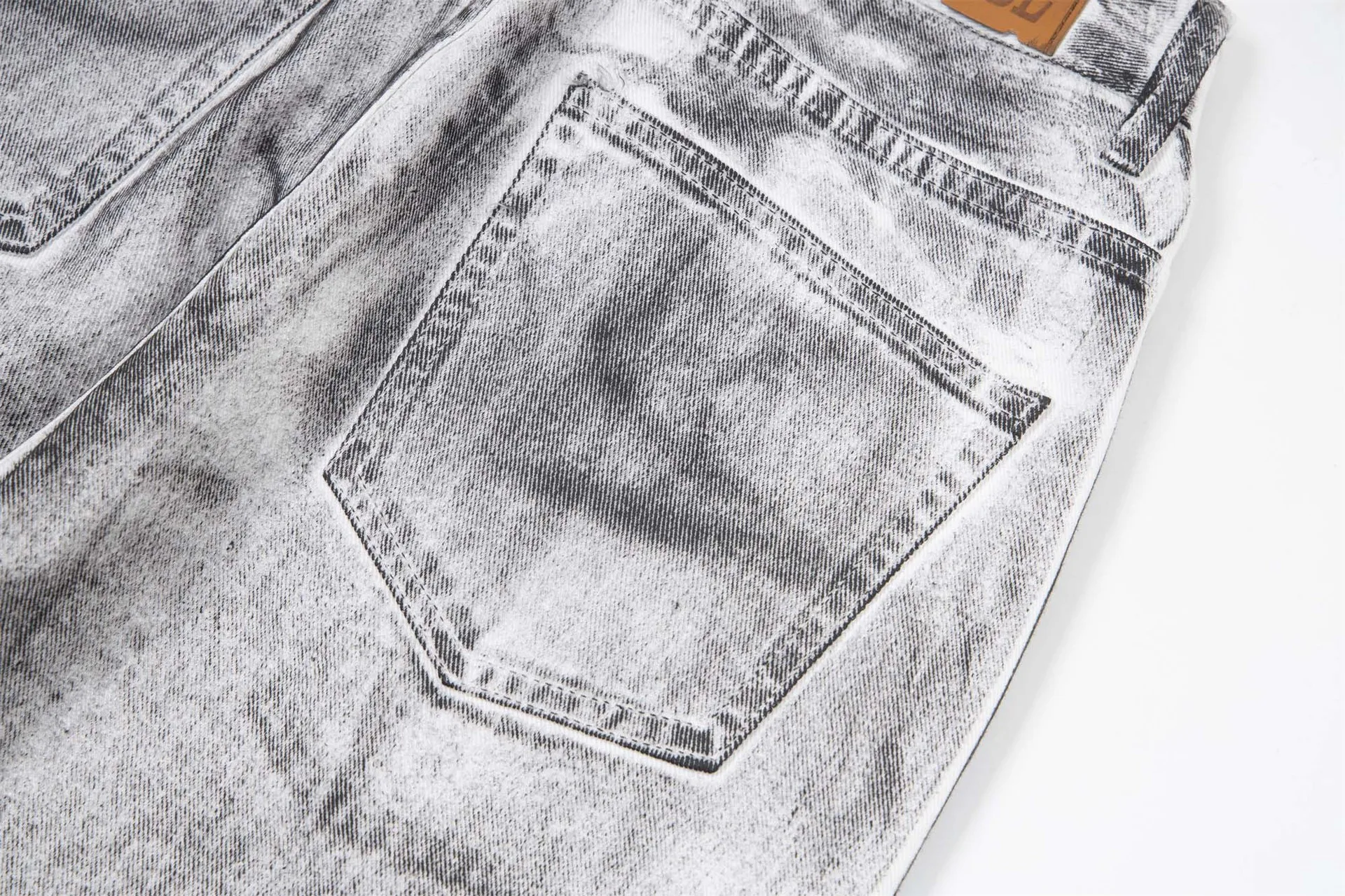 Custom Denim Factory Distress Dirty Print Wax Coated Denim Jeans Men ...