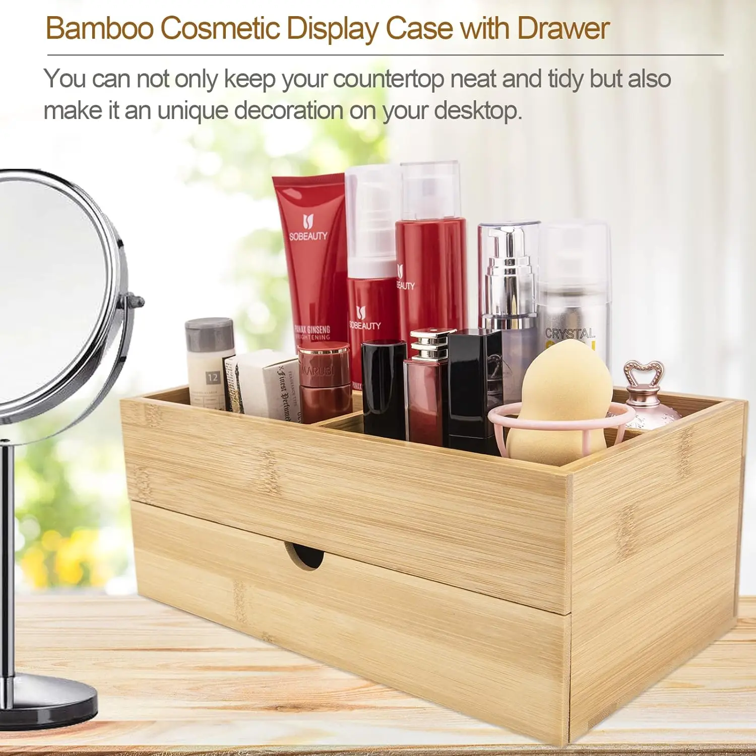 Wooden Cosmetic Storage Box/makeup Organizer with Drawer for Wholesale ...