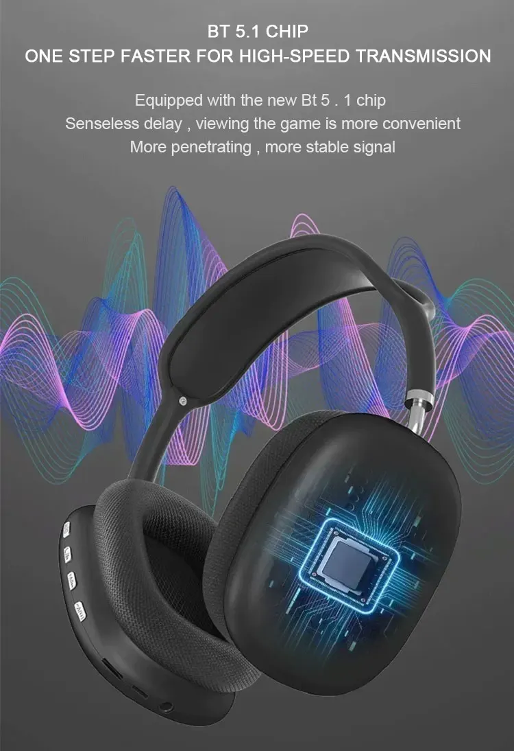 P9 Pro Max Wireless Bt Headphones Promax Noise Canceling Casque Sans ...