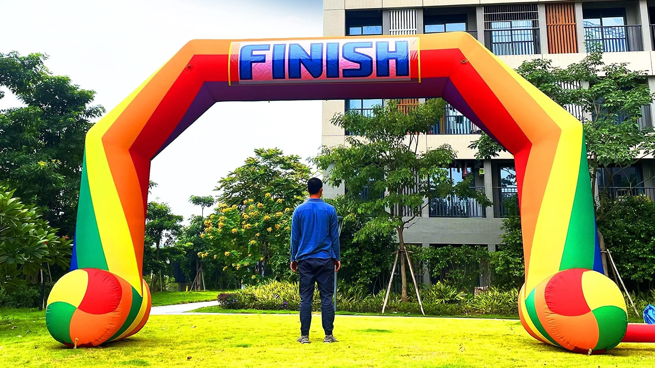 Sewinfla 20 Ft Rainbow Inflatable Balloon Arch Custom Logo Printing ...