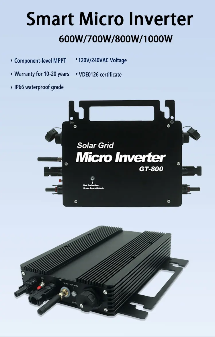 Residential Single Phase On Grid Pure Sine Wave Solar Inverter 1kw Low ...