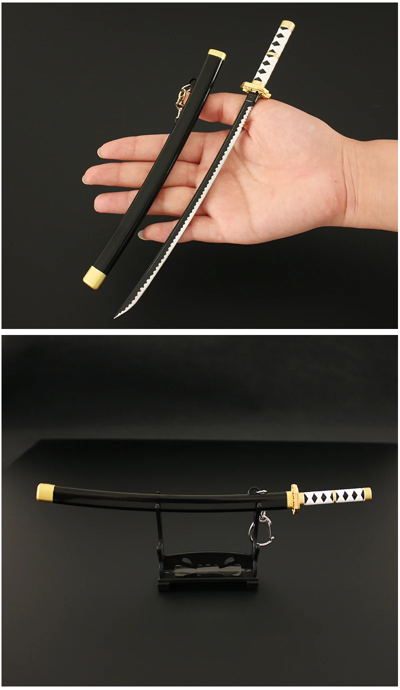 26cm Metal Katana Sword One Piece Mini Zoro Sword Yama Arashi Death ...