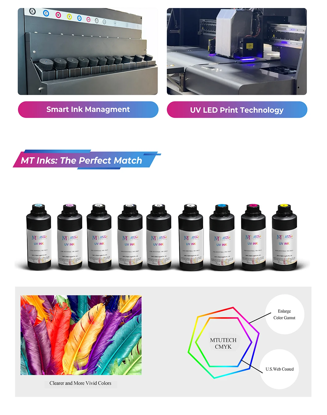 MT Large Format UV Hybrid Printer MT-UV 2000 for Metal Printing