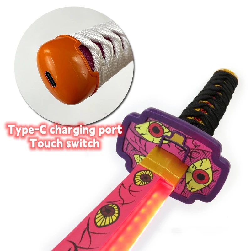 Japanese Tengen Tanjiro Can Shine 104cm Katana Demon Slayer Cospaly ...