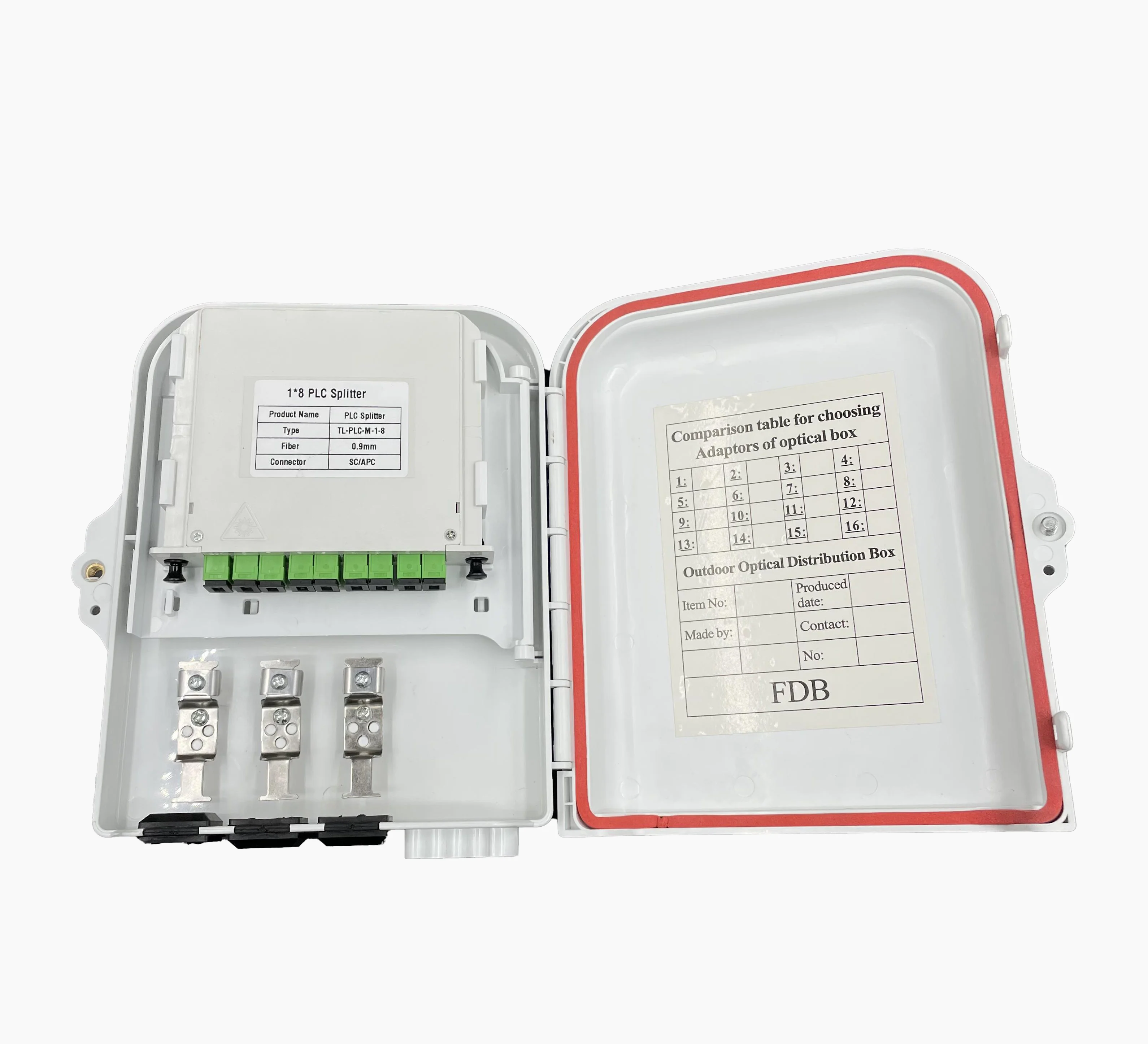 8 Core Ftth Box Plc 4 Tray Optical Distribution Box 2 In 6 8 Port Nap ...