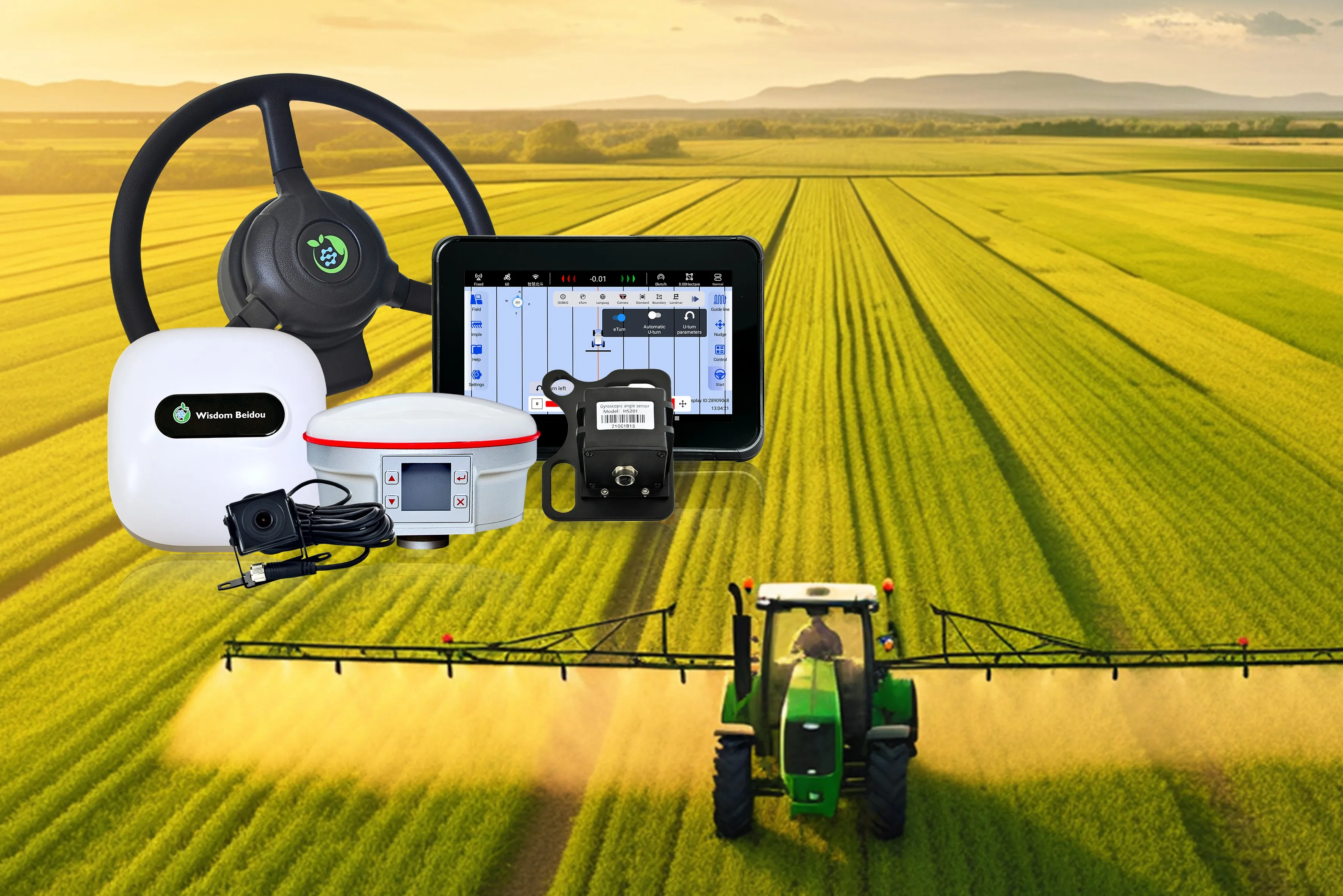WISDOM BEIDOU Tractor GPS GNSS RTK High-Accuracy Land Leveling System ...