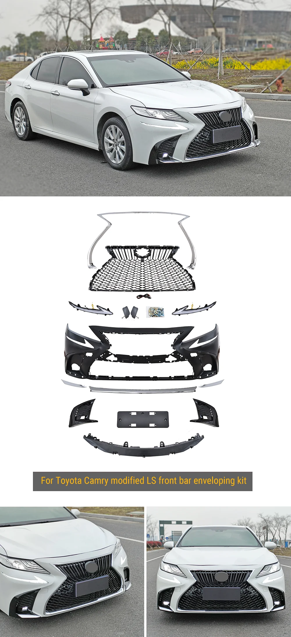 Car Body Kit Set - Modified Facelift Bumper Upgrade for Toyota Camry 2012