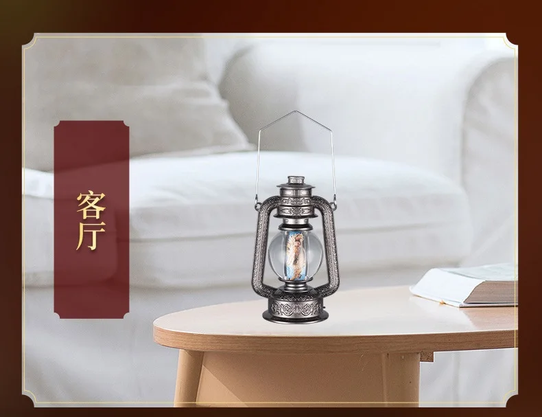 Retro Barn Lantern Old-fashioned Crafts Oil Lamp Shape Lighter Usb ...