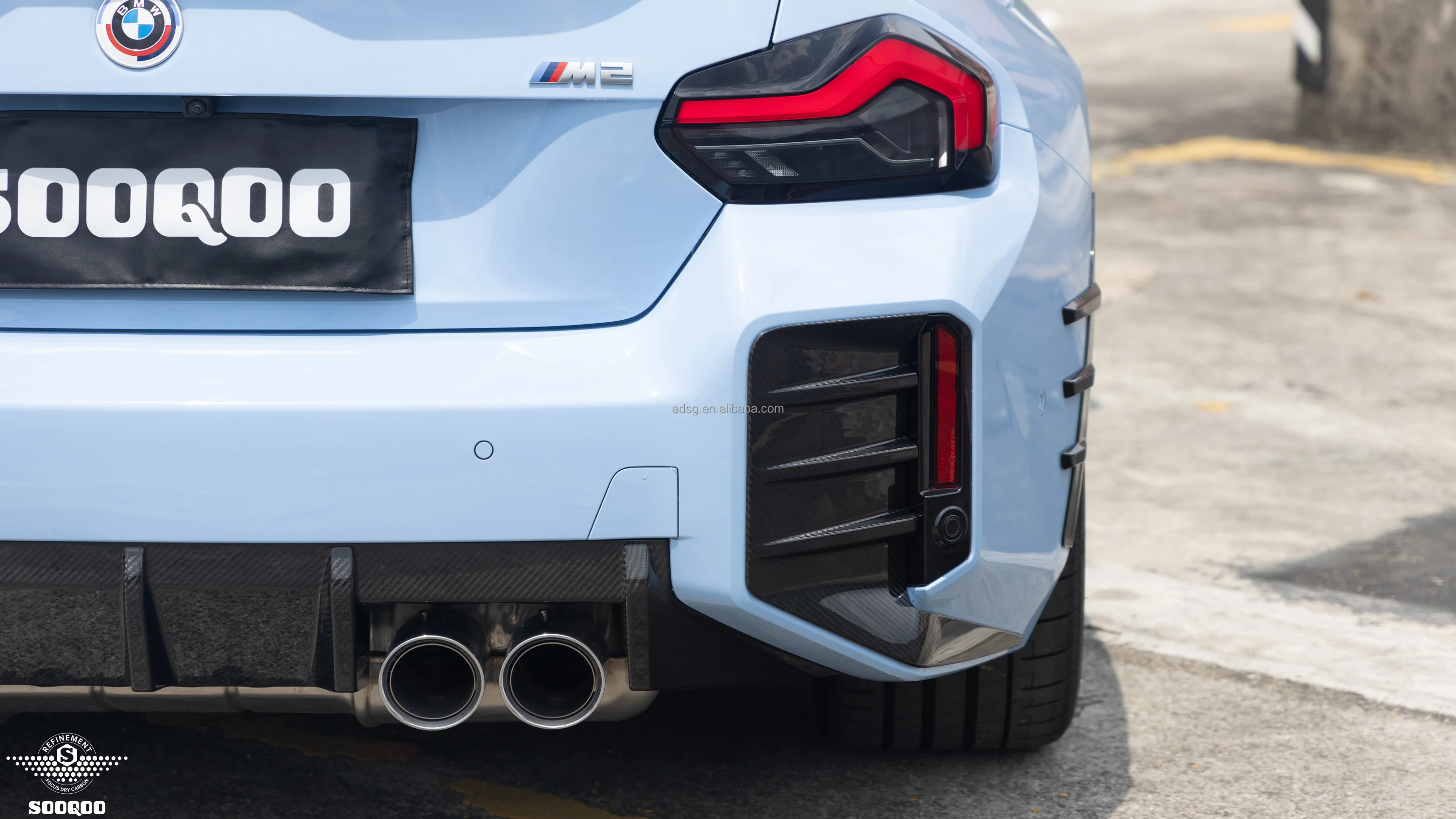 For BMW G87 Carbon Fiber Rear Bumper Trim MP Style Dry Carbon Fiber ...