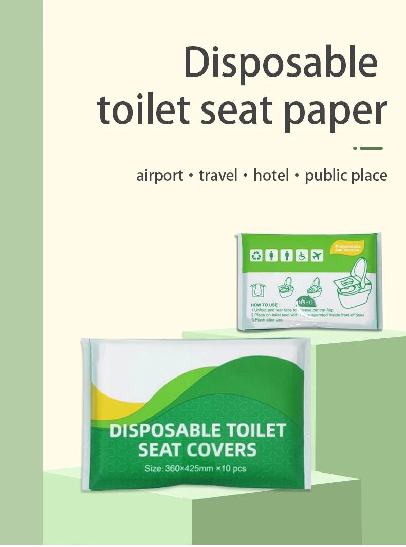 Portable Travel Toilet Paper Covers 10pcs Pack Toilet Seat Cover Pads ...