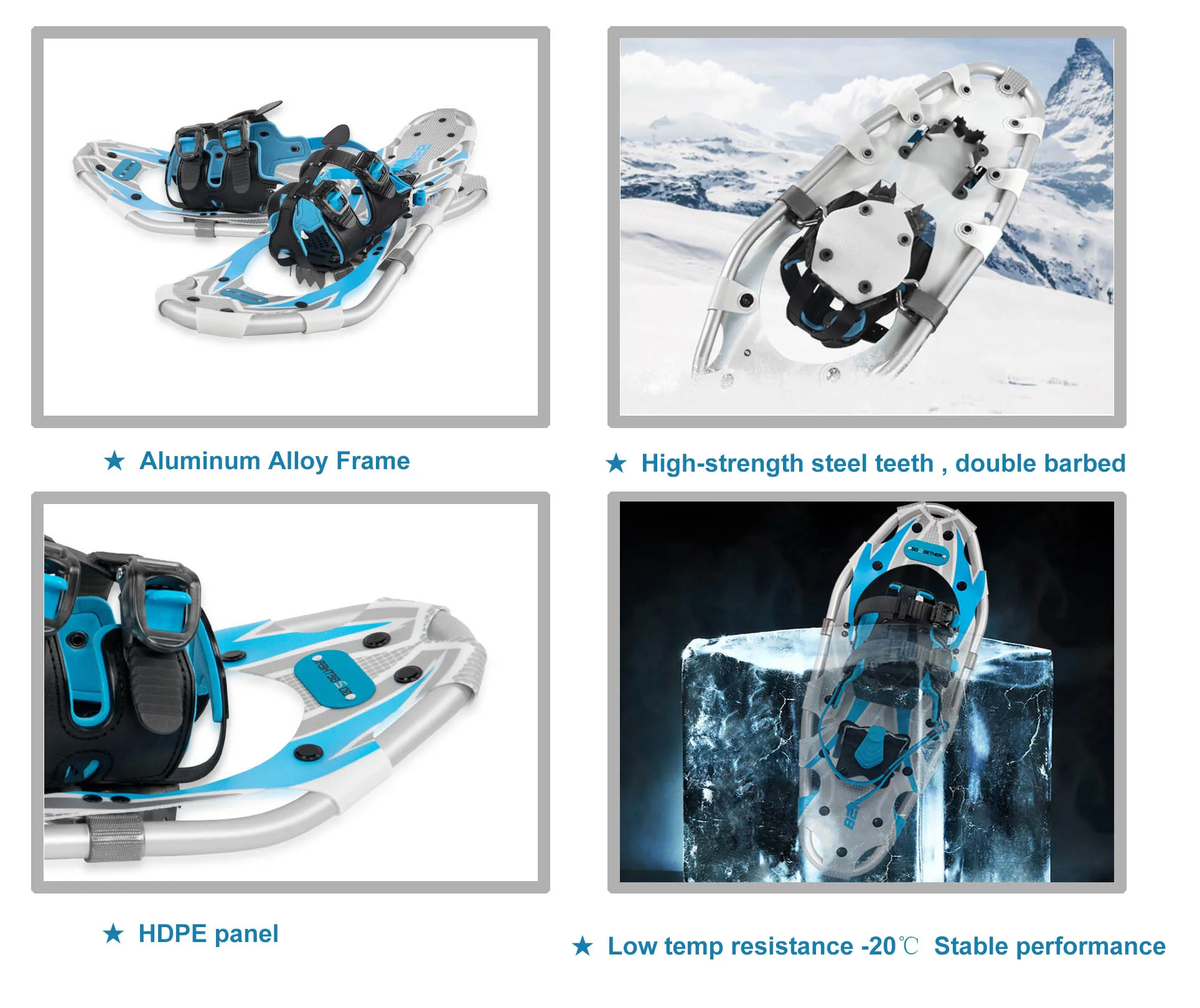 Anti-slip Aluminum All Terrain Snowshoes Snow Skiing Shoes Winter ...