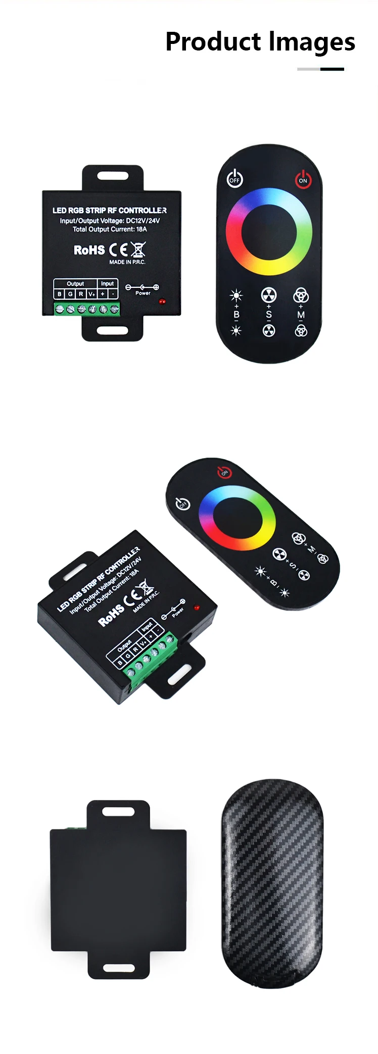 Ultra-thin Touch Rgb Controller Dc12-24v 6a*3ch Ce Rohs 8 Keys Touch ...