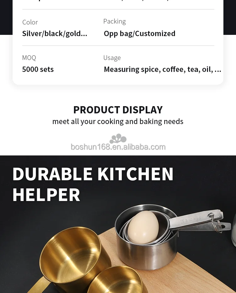 Factory Custom Gold Measuring Spoons Stainless Steel Short Handle 10ml ...