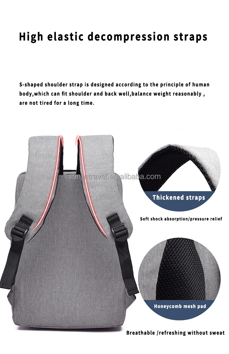 Funky Laptop Bags for Teen - Fashion Grey Waterproof Backpack