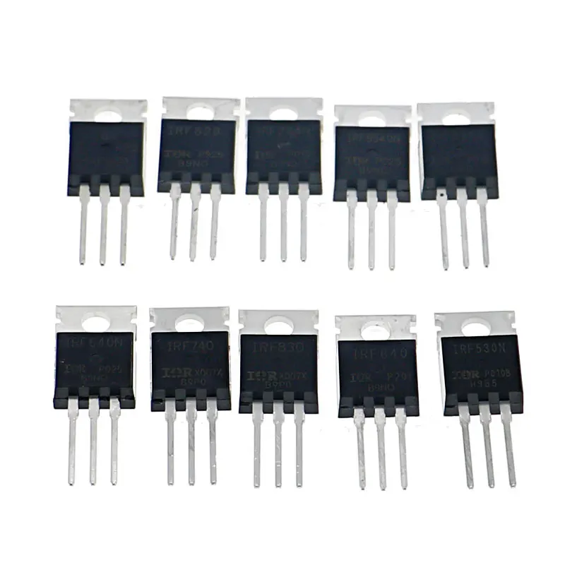 50pcs 10 Types Mosfet Transistors Assortment Kit Irf640 Irf740 Irf830 ...
