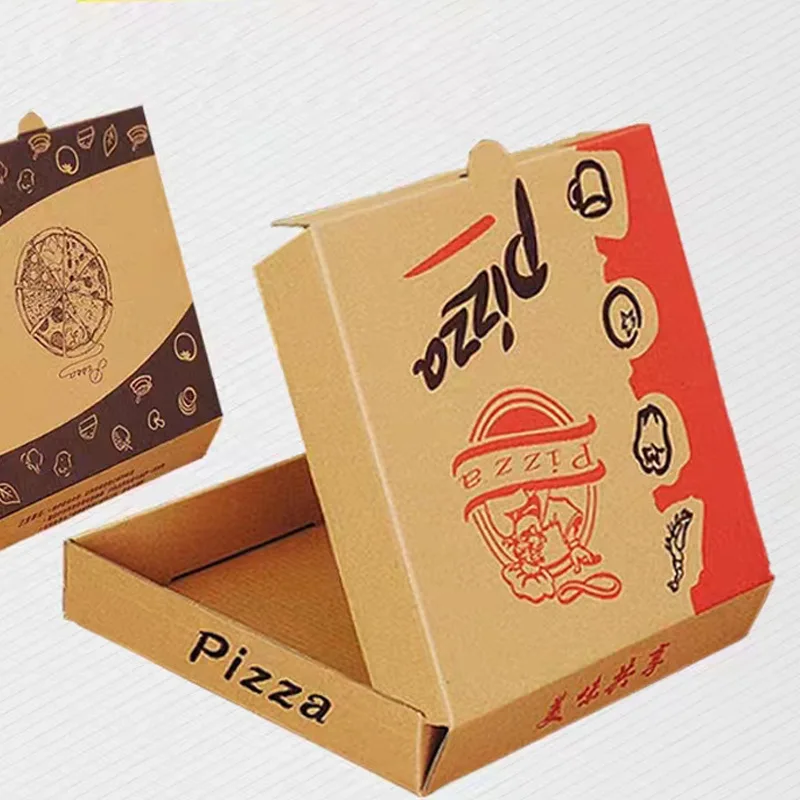 Pizza Packaging Box Kraft Paper Customized Pizza Delivery Box 6 8 10 12 ...