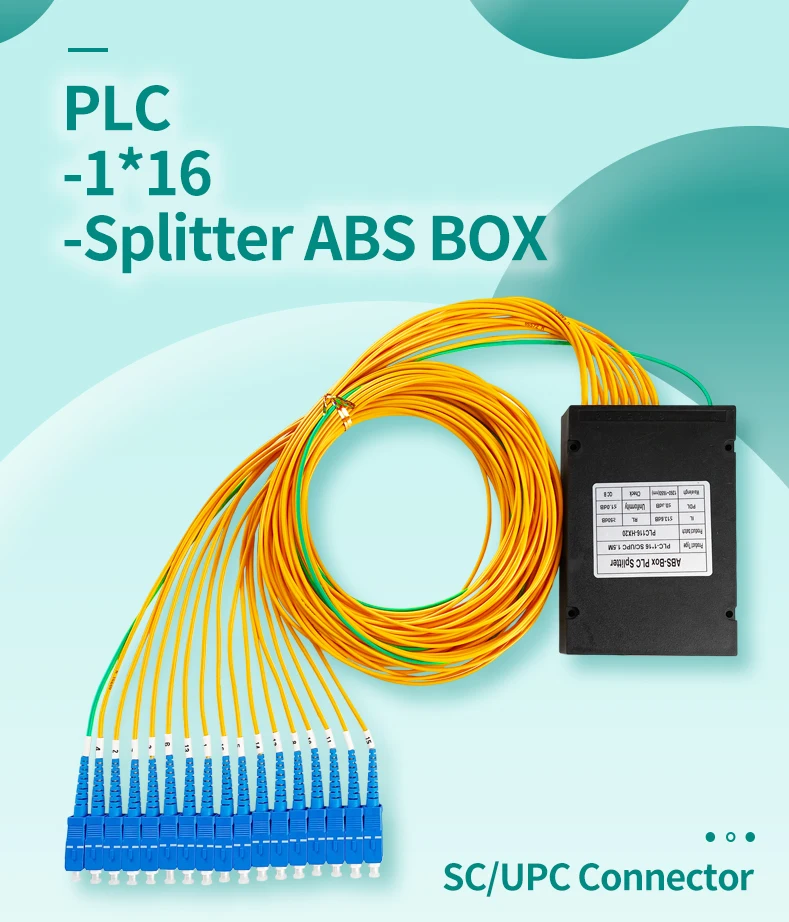 1*16 Abs Box Type Plc Splitter With Sc/upc Connector 2.0mm/3.0mm G657a1 ...